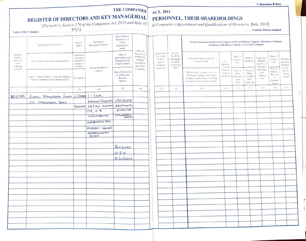 ESOP Certificate and Register for Inspection - MPS Limited, MPS ...